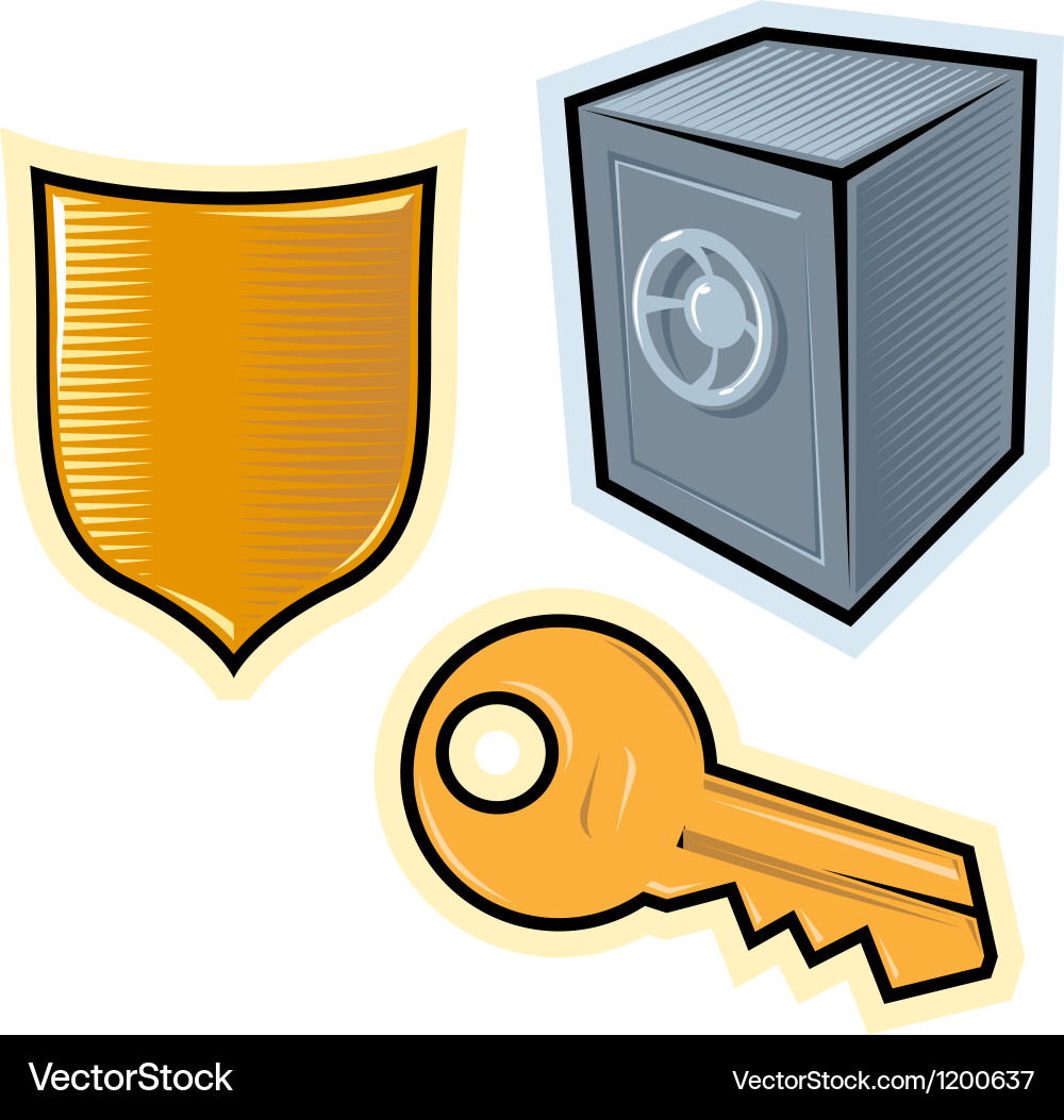 Objects for security Royalty Free Vector Image