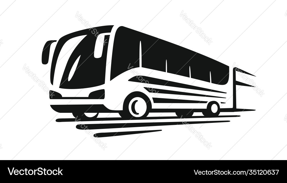 Sightseeing bus emblem on white background Vector Image