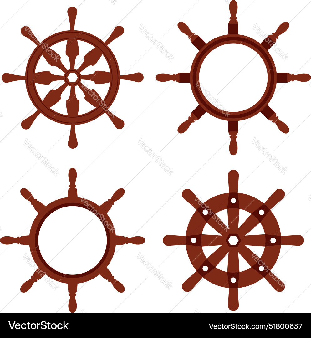 Steering wheels of a ship Royalty Free Vector Image