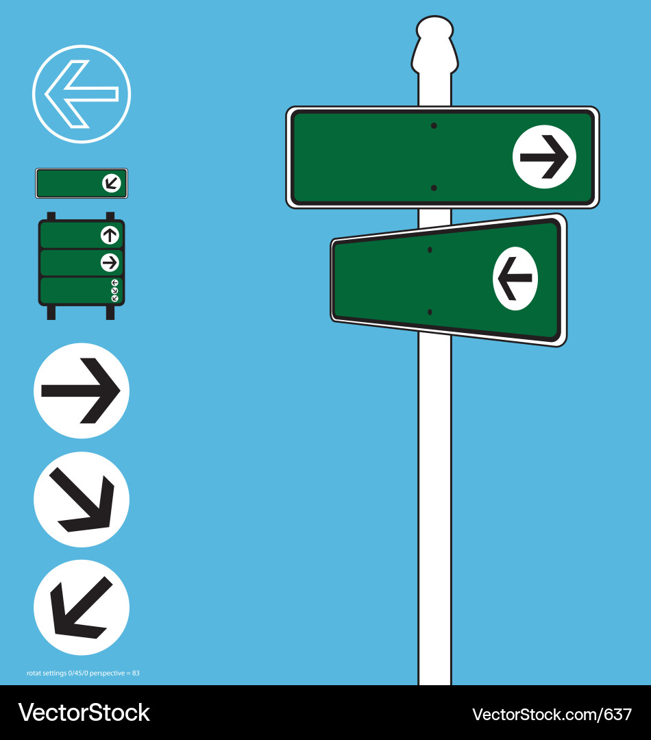 Street sign elements Royalty Free Vector Image