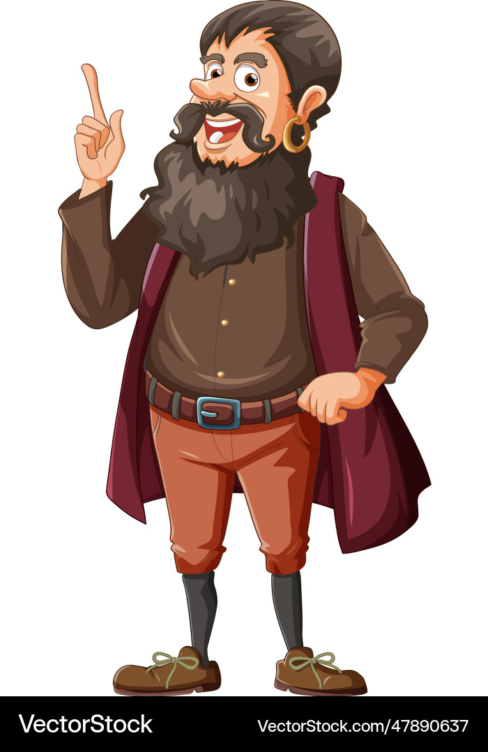 Villager man cartoon character Royalty Free Vector Image