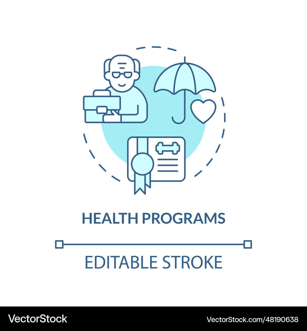 2d customizable health programs blue icon concept Vector Image