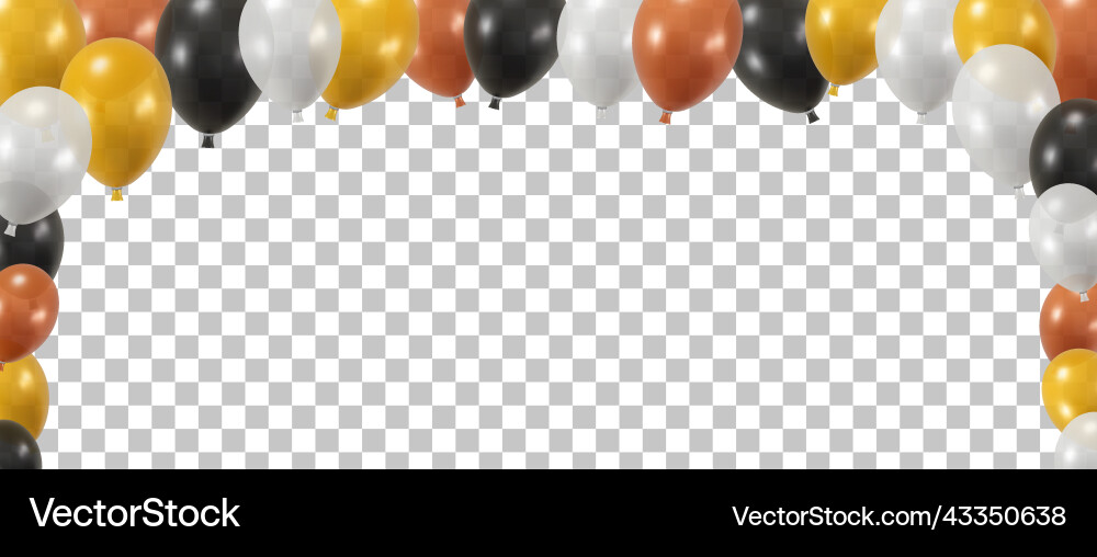 3d shiny balloon border isolated Royalty Free Vector Image