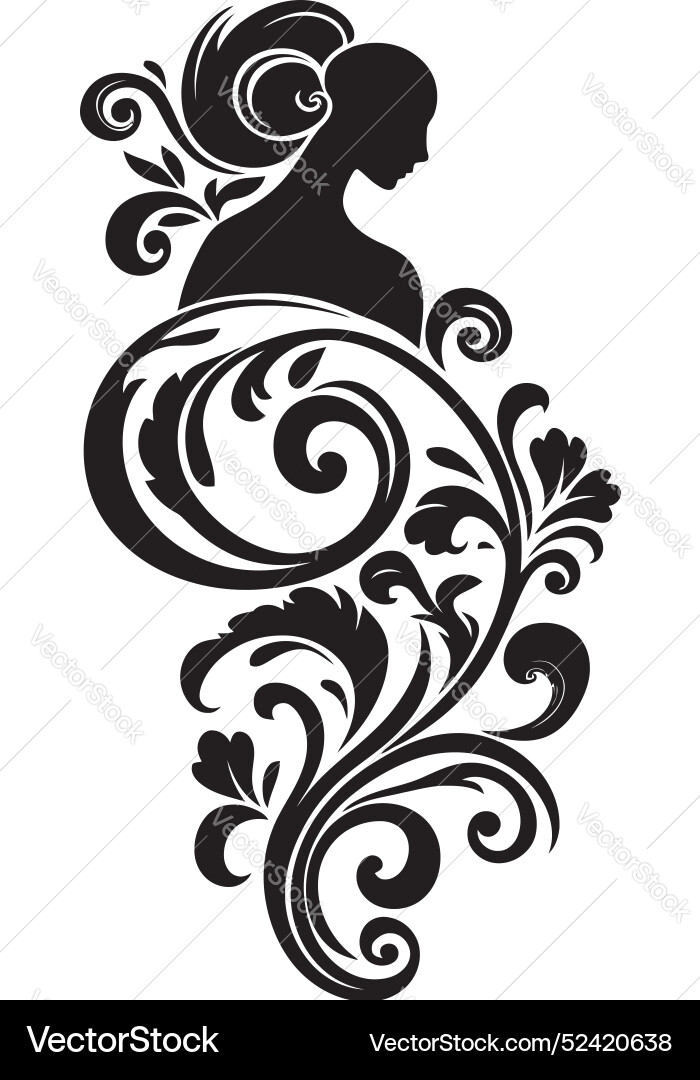 Antique etchings black filigree elegant scrolls Vector Image