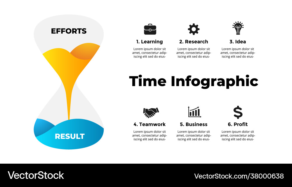 Colorful hourglass infographic Royalty Free Vector Image