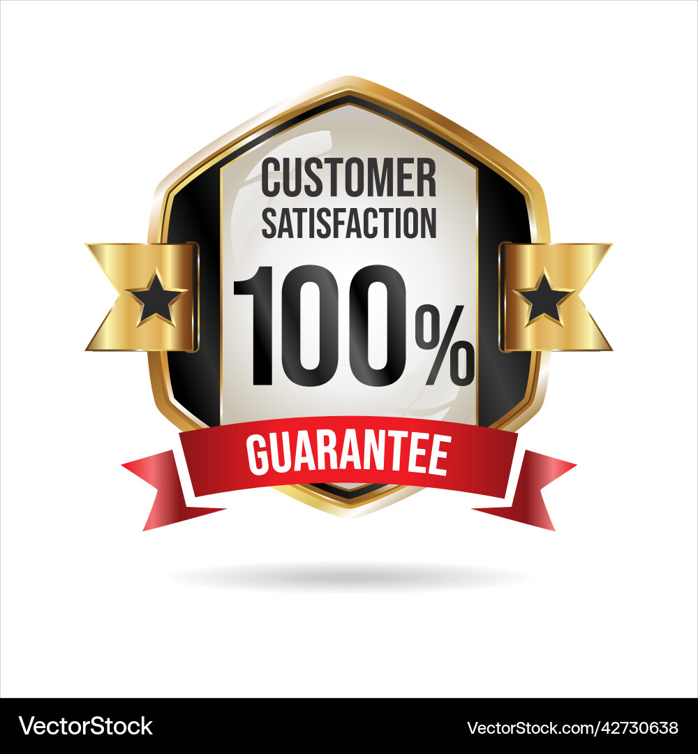 Customer satisfaction guaranteed hundred percent Vector Image
