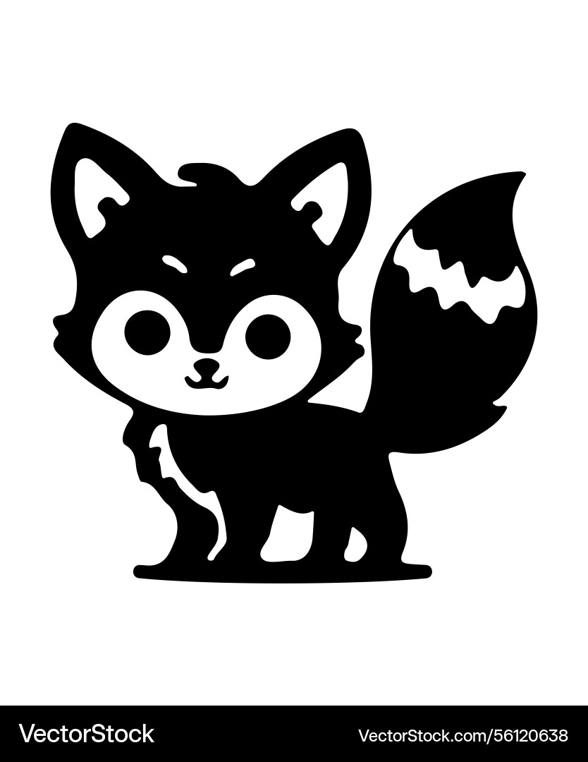 Cute fox stencil modern tribal tattoo design Vector Image