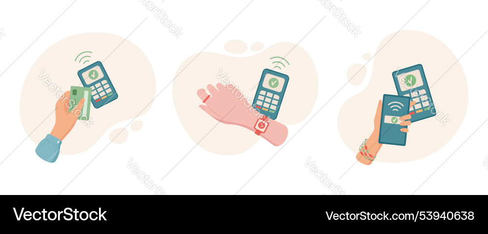 Digital payment hand set Royalty Free Vector Image