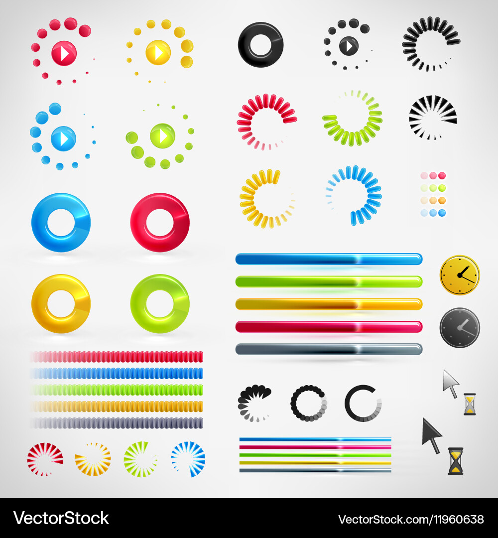 Loading icon set Royalty Free Vector Image - VectorStock