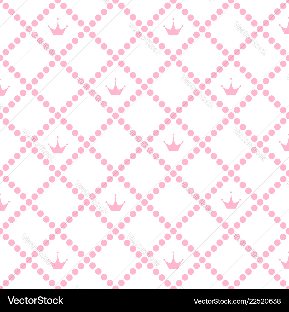Pink Crown Princess Background Royalty Free Vector Image