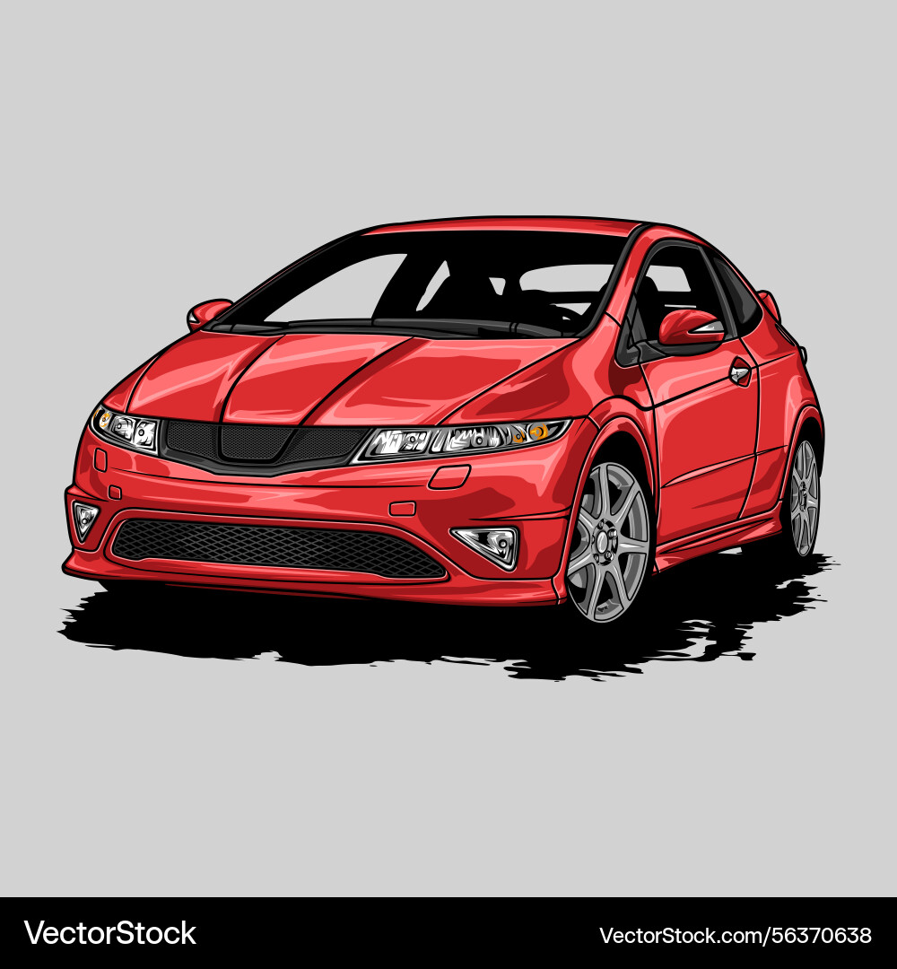 Red civic fn2 type r Royalty Free Vector Image