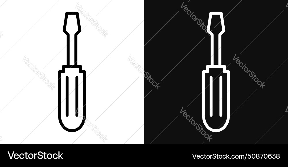 Screwdriver icon set screw tool automotive symbol Vector Image