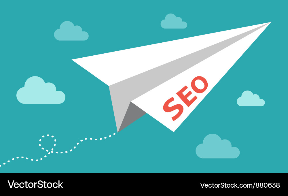 Search Engine Optimization Plane Royalty Free Vector Image