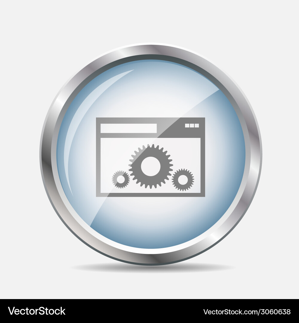 Setting glossy icon Royalty Free Vector Image - VectorStock