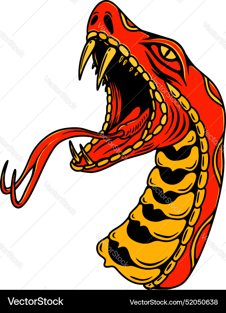 Snake head in tattoo style design element Vector Image