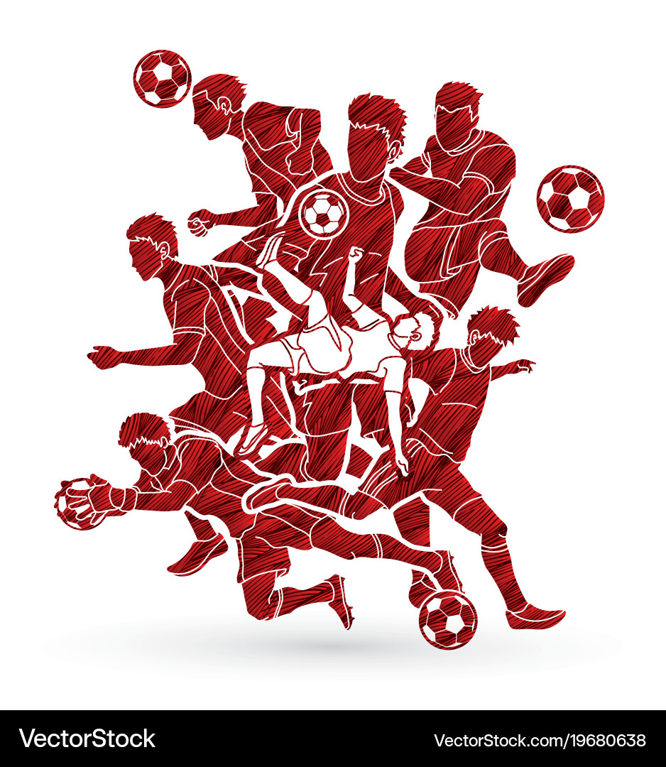 Soccer team player composition Royalty Free Vector Image