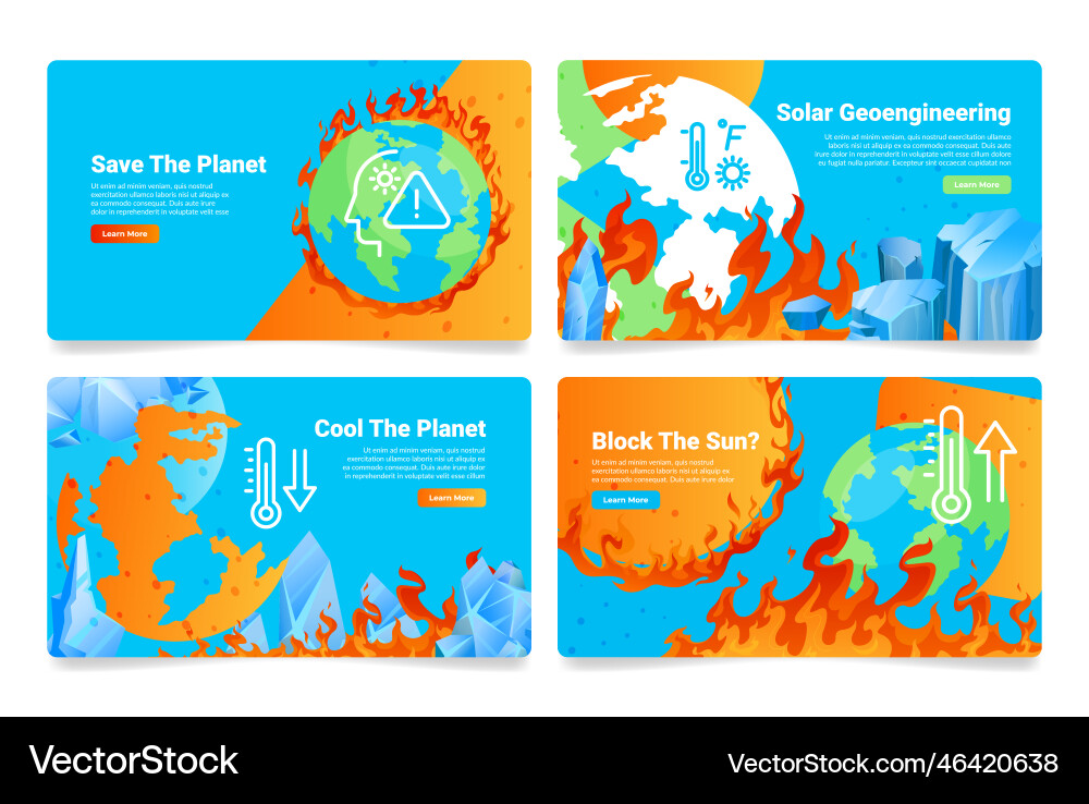 Temperature rises and falls solar geoengineering Vector Image