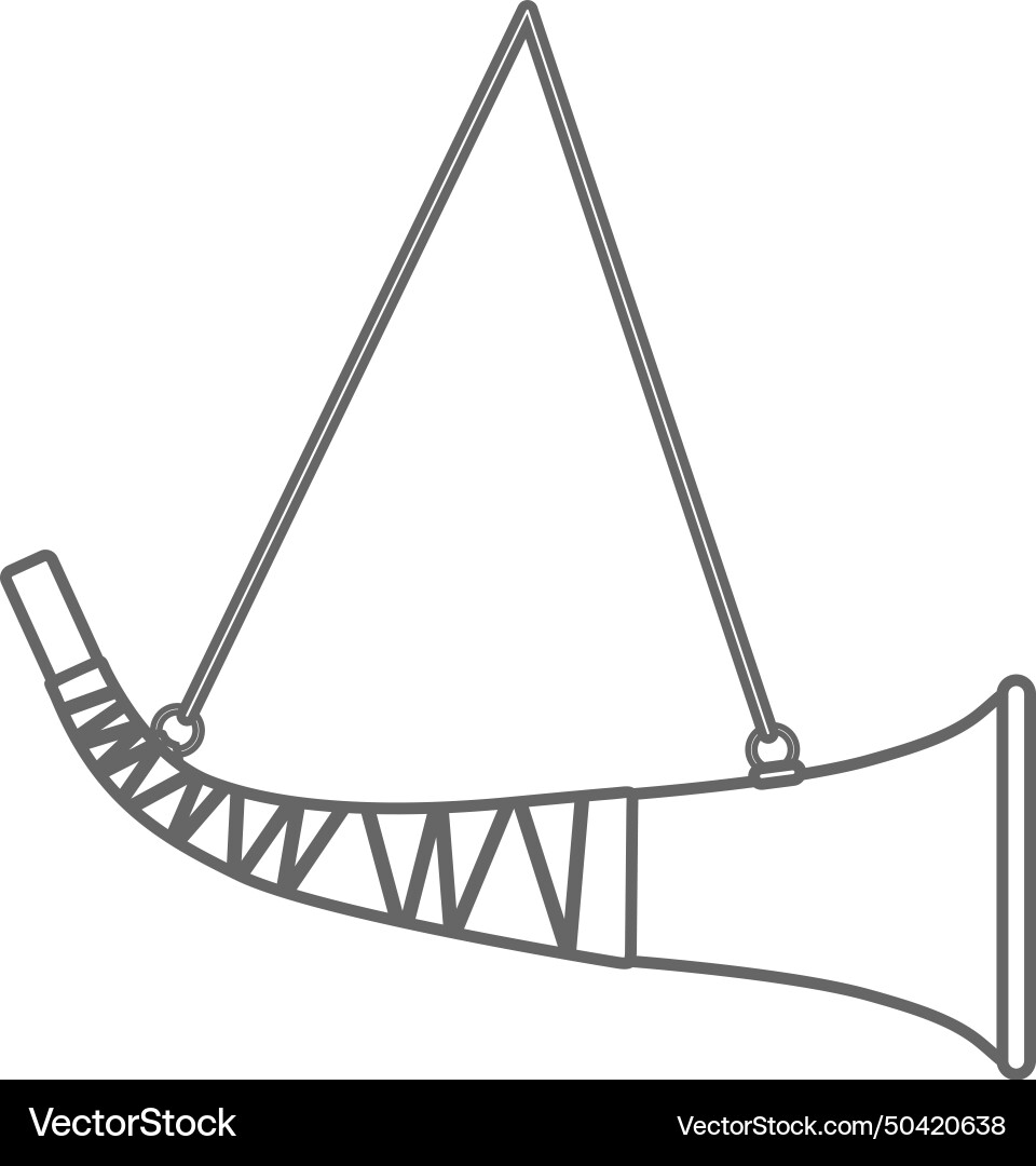 Traditional hunting bugle isolated outline icon Vector Image