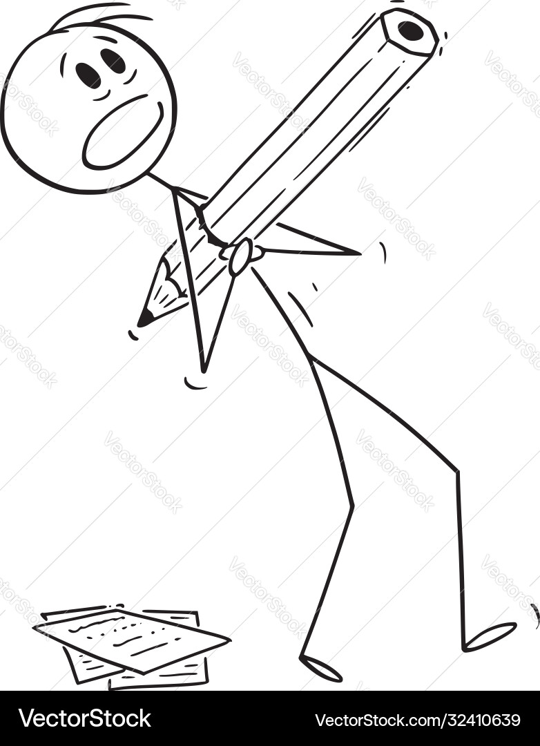 Cartoon man office worker journalist artist Vector Image