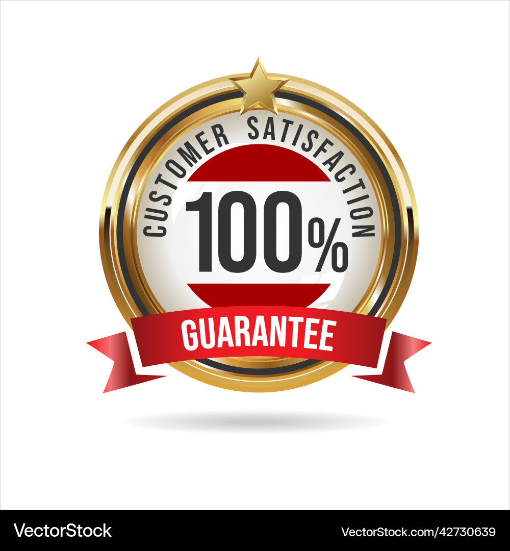 Customer satisfaction guaranteed hundred percent Vector Image