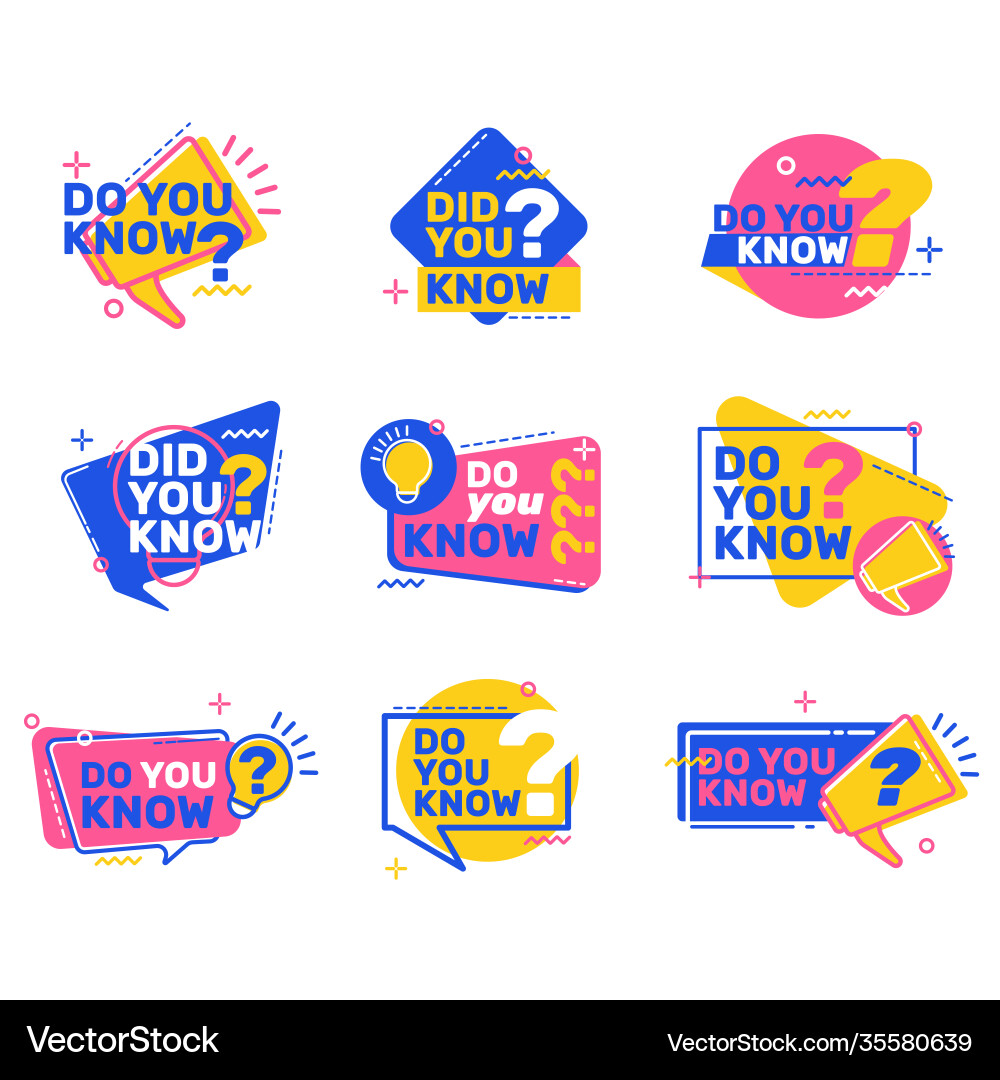 Do you know questions set Royalty Free Vector Image