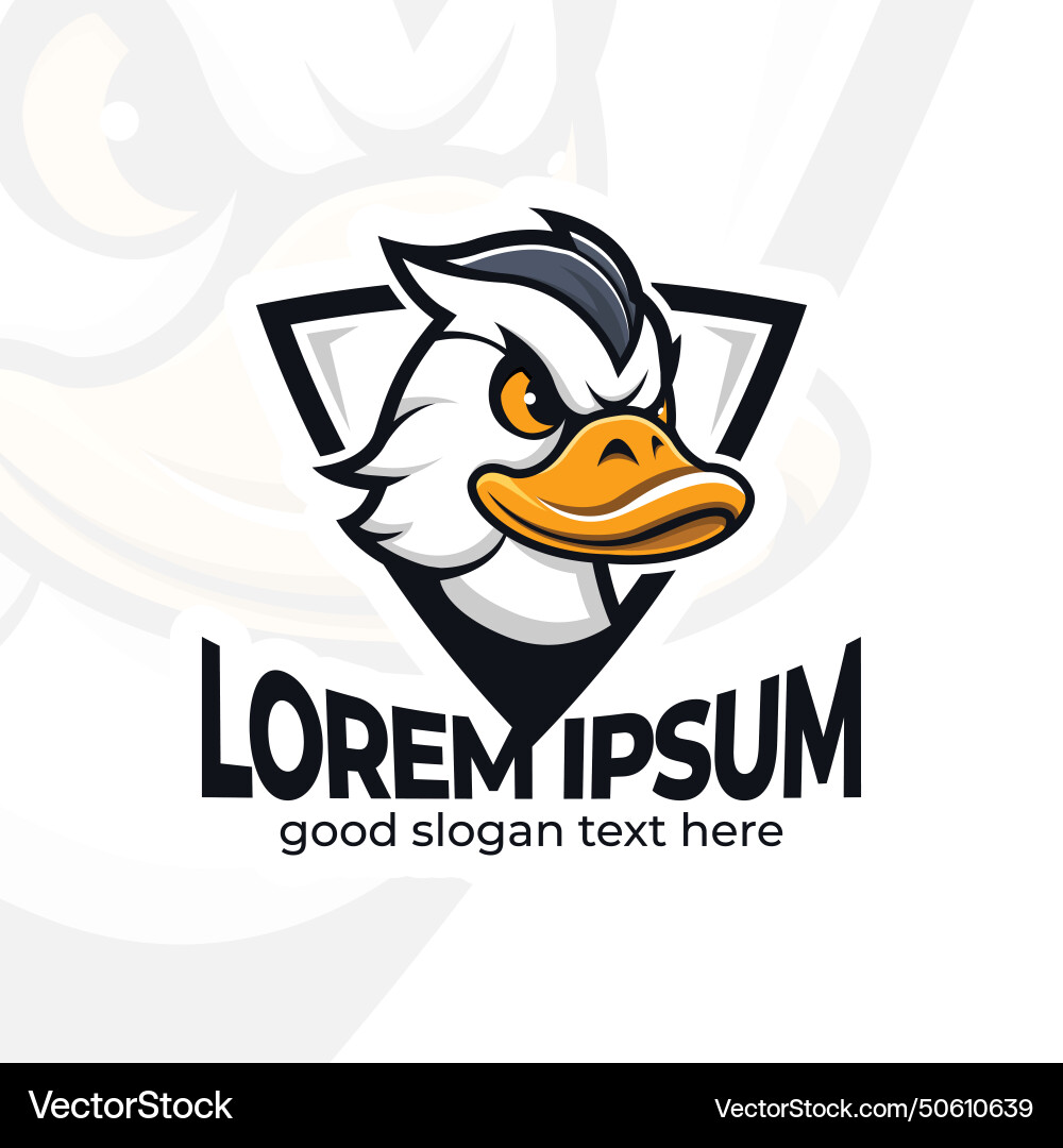Duck head logo mascot concept templates Royalty Free Vector