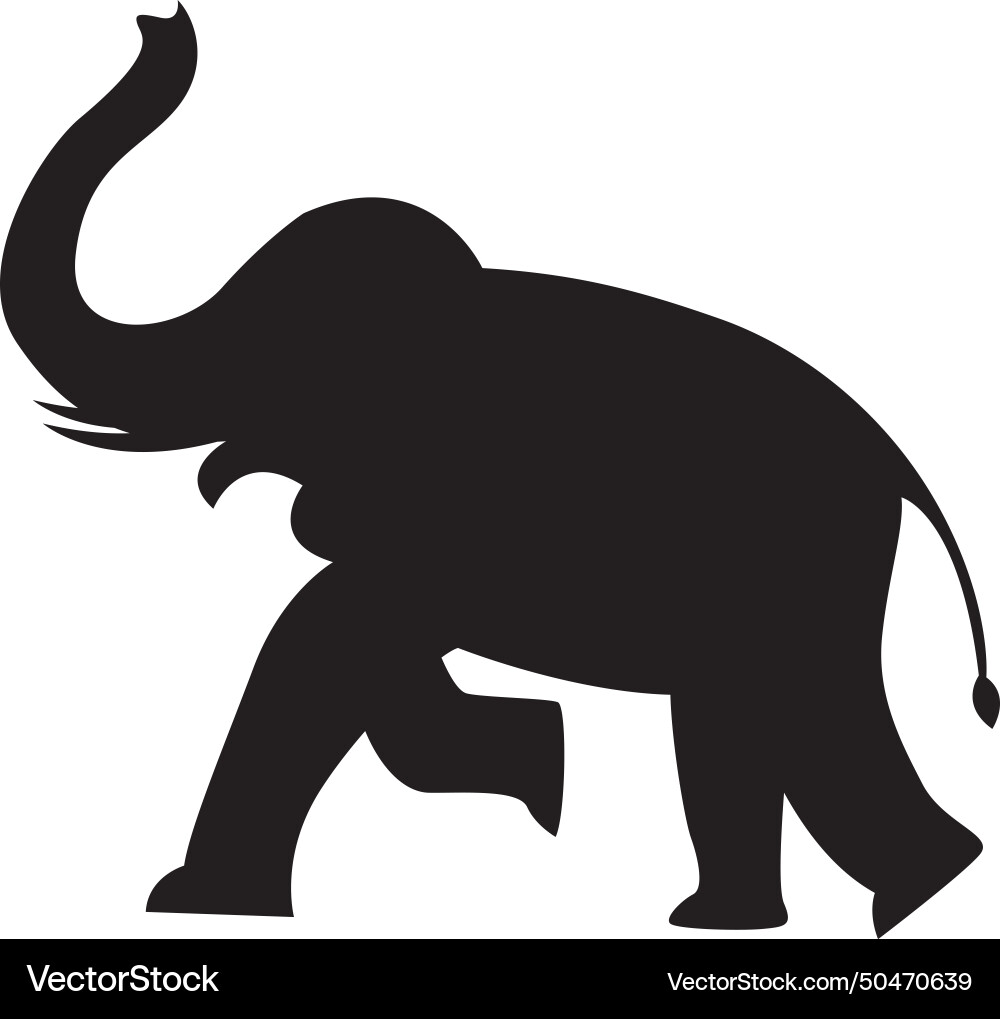 Elephant running silhouette Royalty Free Vector Image