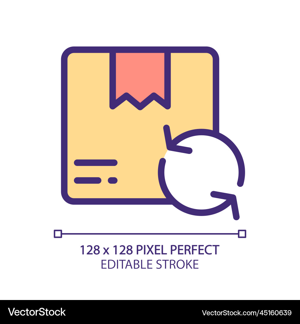 Exchange parcel pixel perfect rgb color icon Vector Image
