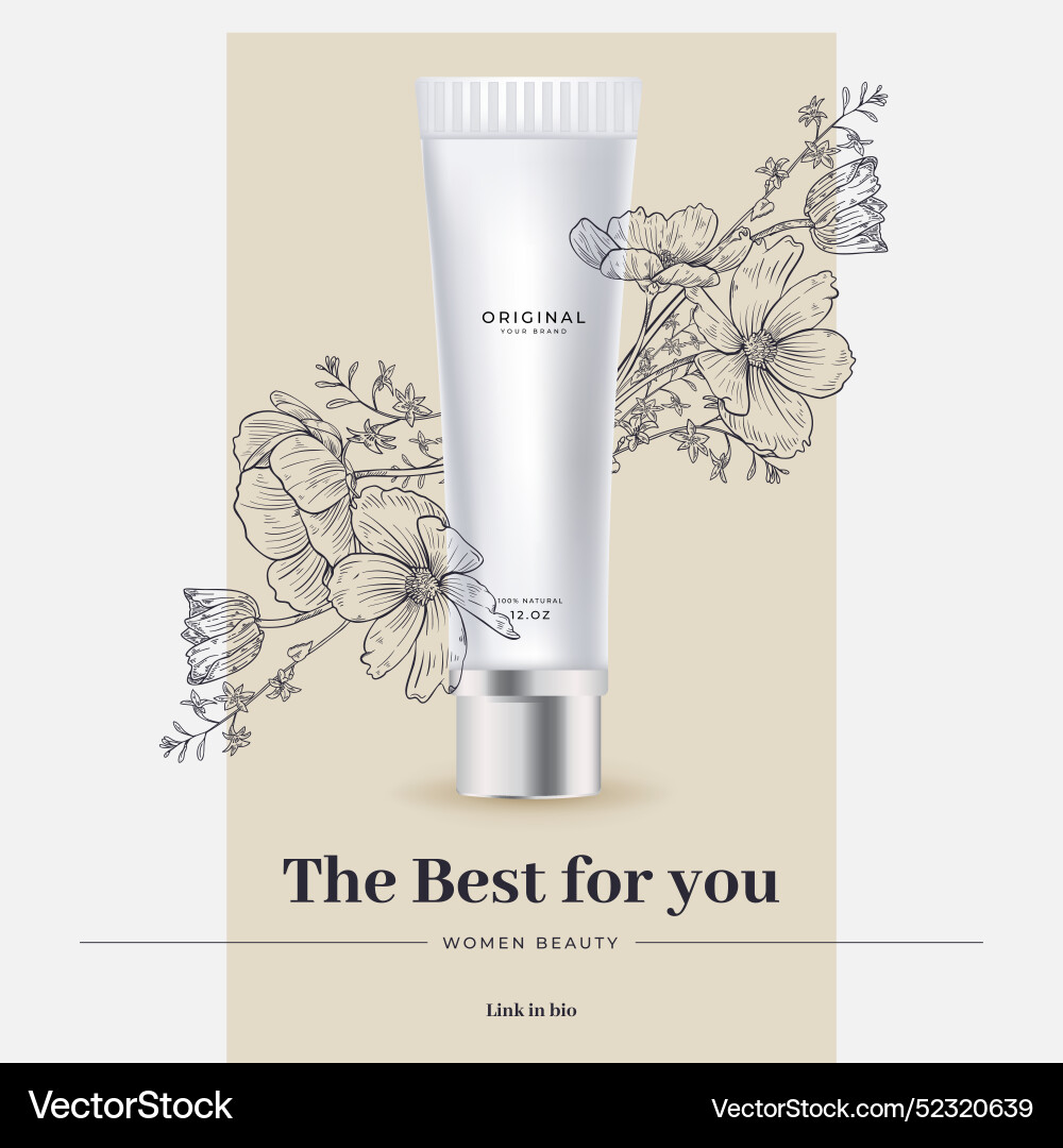 Flat design beauty template Royalty Free Vector Image