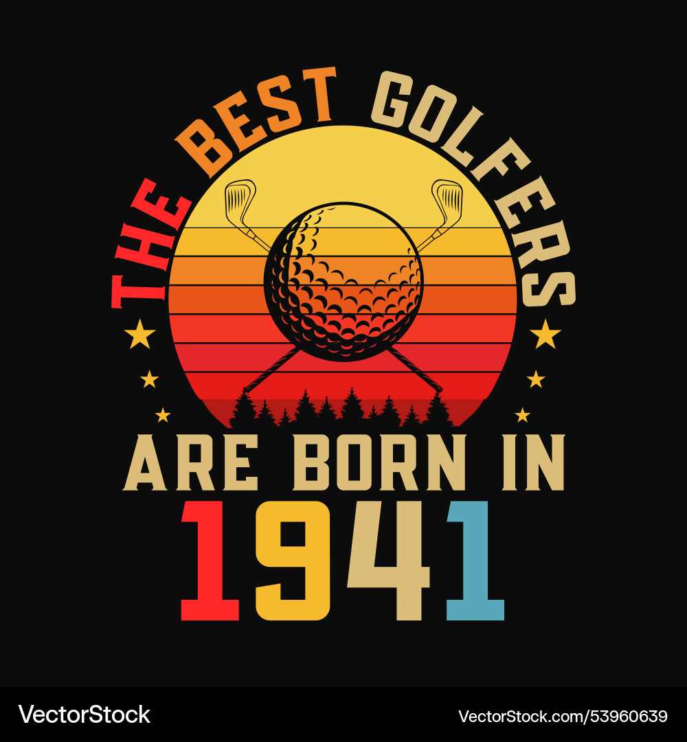Golfer Golfing 1941 80 Geburtstag 80 Jahre alt Vektorbild