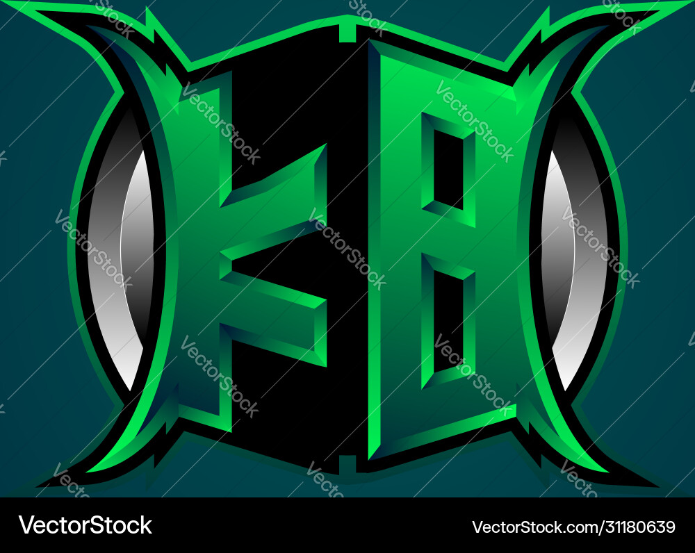 Kb initial logo design cool style for game Vector Image