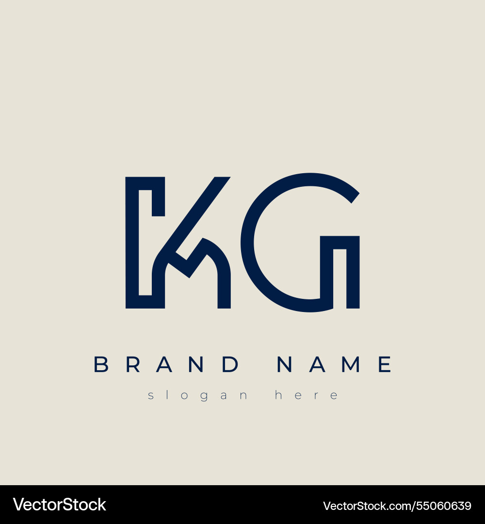Kg alphabet letter icon logo Royalty Free Vector Image