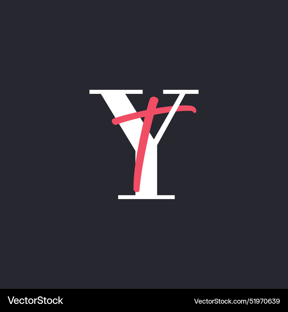 Letter yt logo perfectly blended initials Vector Image
