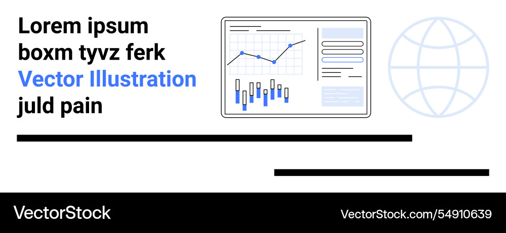 Moderne Datenanalyse Dashboard mit global Vektorbild
