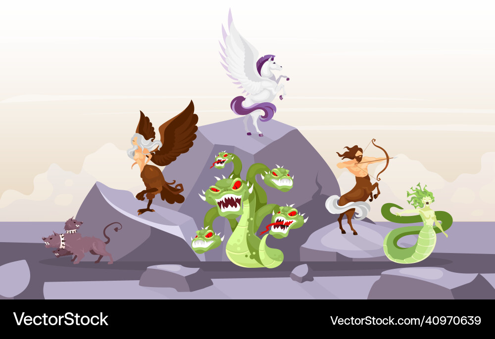 Mythical Beasts of Greece Royalty Free Vector Image