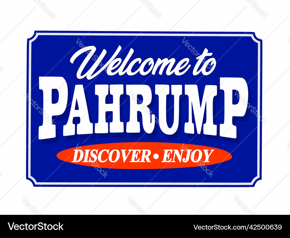 Pahrump on a blue background Royalty Free Vector Image