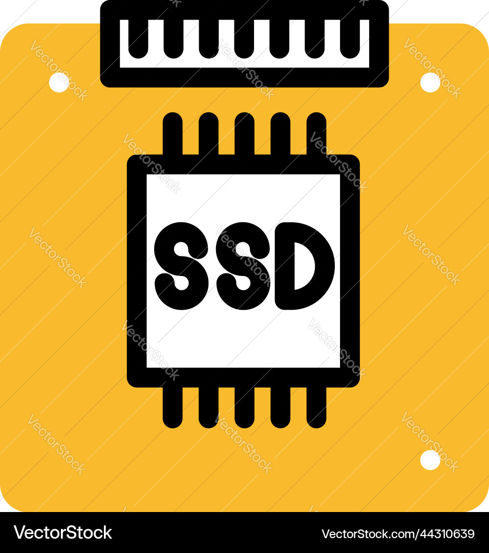 Pc ssd on a white background Royalty Free Vector Image