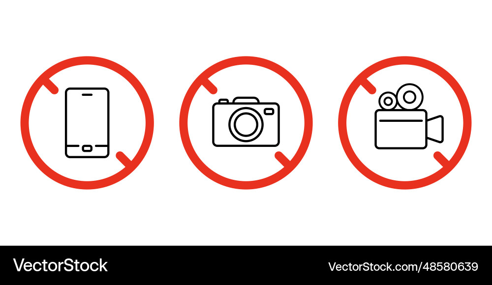 Prohibited smartphone photo and video camera icon Vector Image