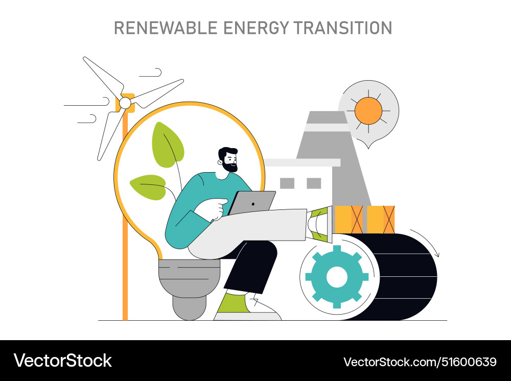 Renewable energy transition Royalty Free Vector Image Renewable energy transition Royalty Free Vector Image