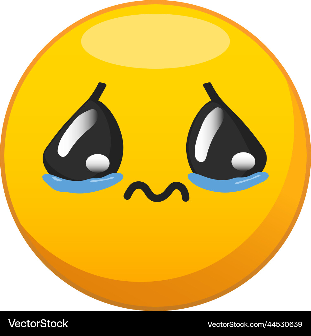 Sad face emoji for a chat Royalty Free Vector Image