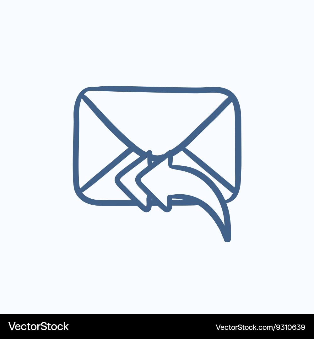 Sending email sketch icon Royalty Free Vector Image