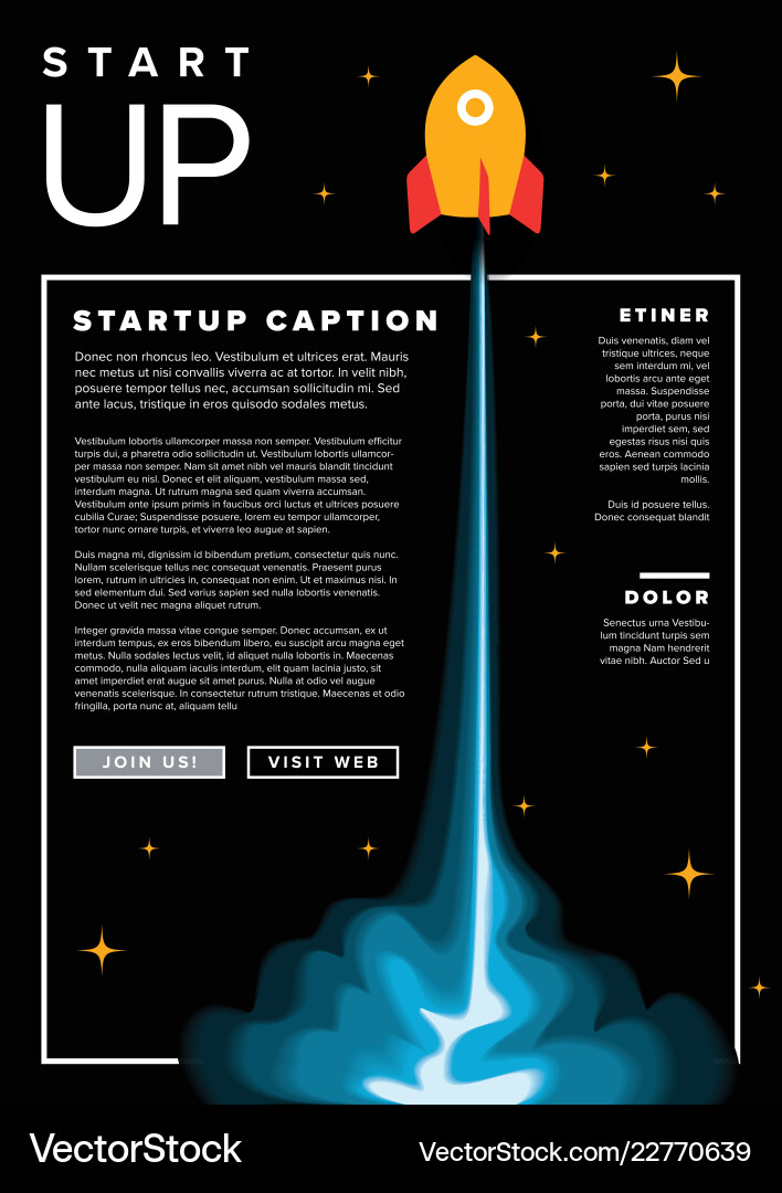 Startup infographic flyer template Royalty Free Vector Image