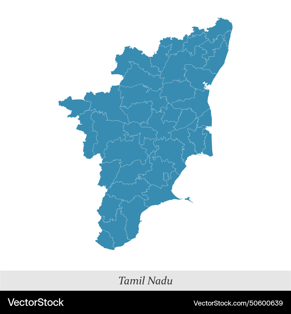 Tamil Nadu State Map Royalty Free Vector Image