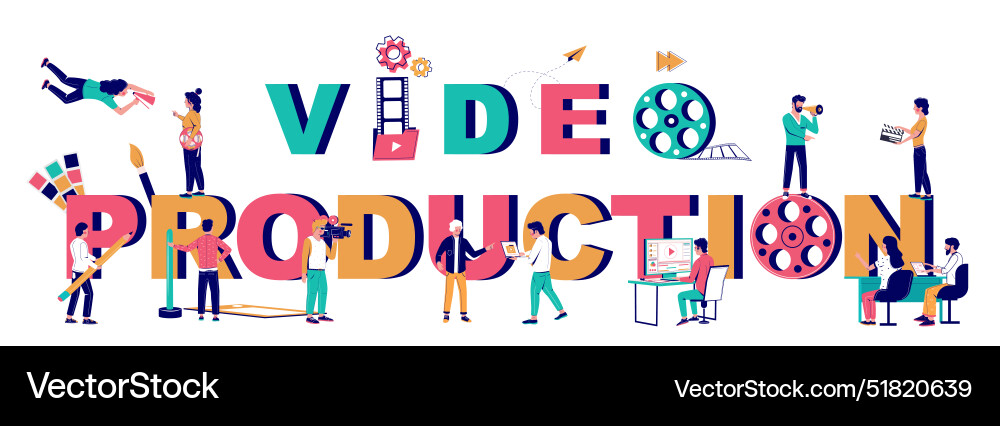 Video production poster background template Vector Image