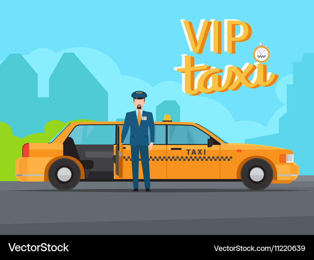 Vip taxi service Royalty Free Vector Image - VectorStock