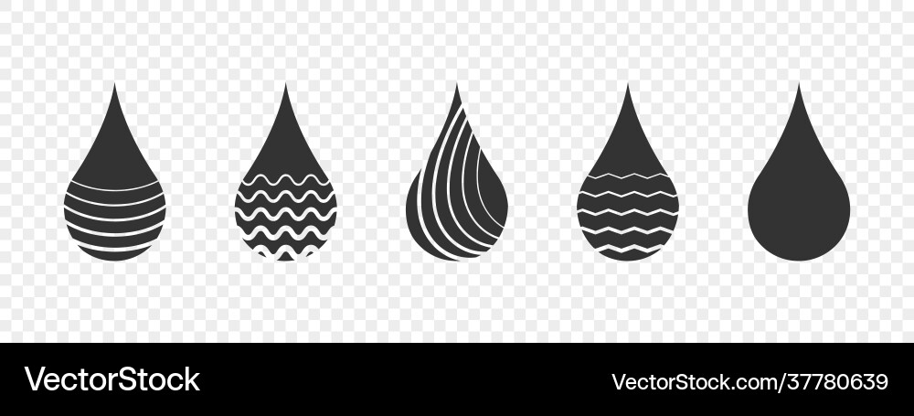 Wassertropfen Icons Tropfen Icon Set Lizenzfreier Vektor
