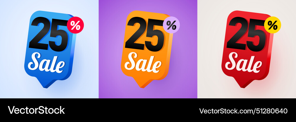 25 percent off discount creative composition Vector Image
