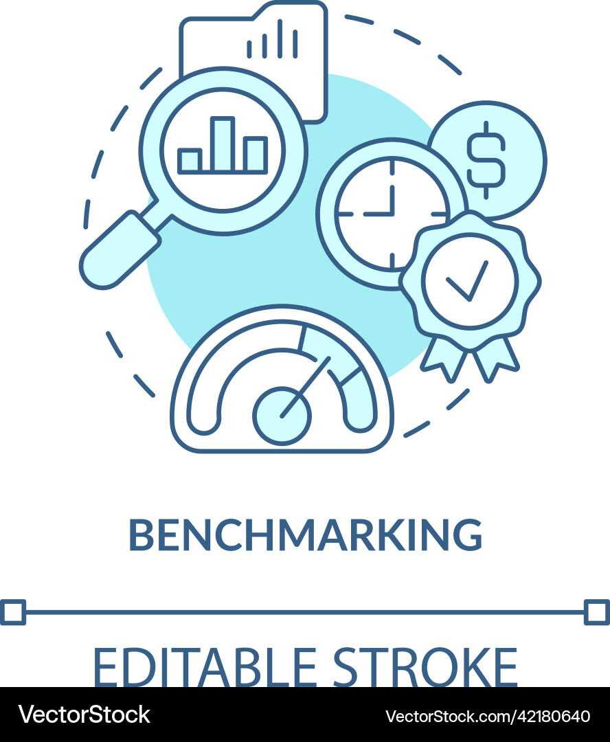 Benchmarking turquoise concept icon Royalty Free Vector