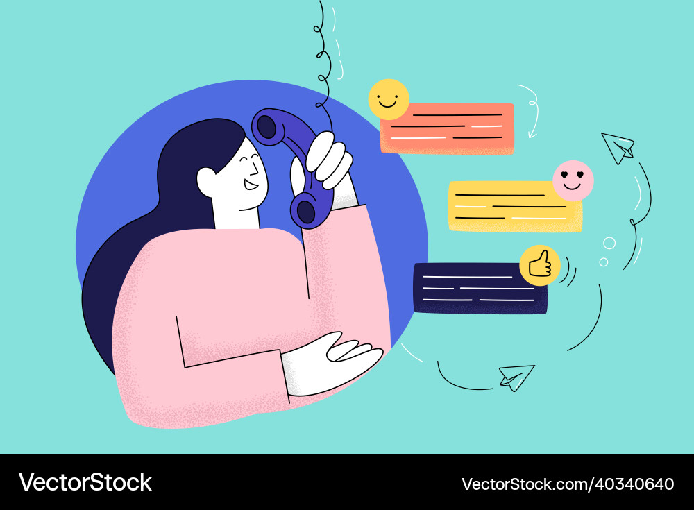 Character woman in flat style consulting a client Vector Image