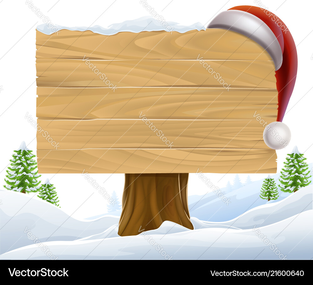 Christmas santa hat snow sign Royalty Free Vector Image